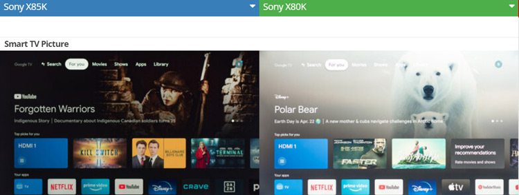 مقایسه تلویزیون سونی X80K با X85K ، بررسی | تاخرید راهنمای خرید